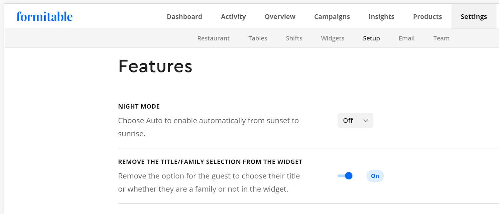 Aanhef verwijderen uit de widget – Formitable