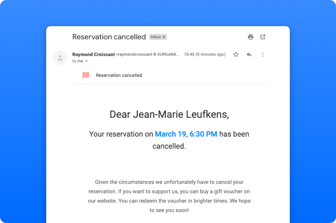 Cancel multiple reservations and send messages – Formitable