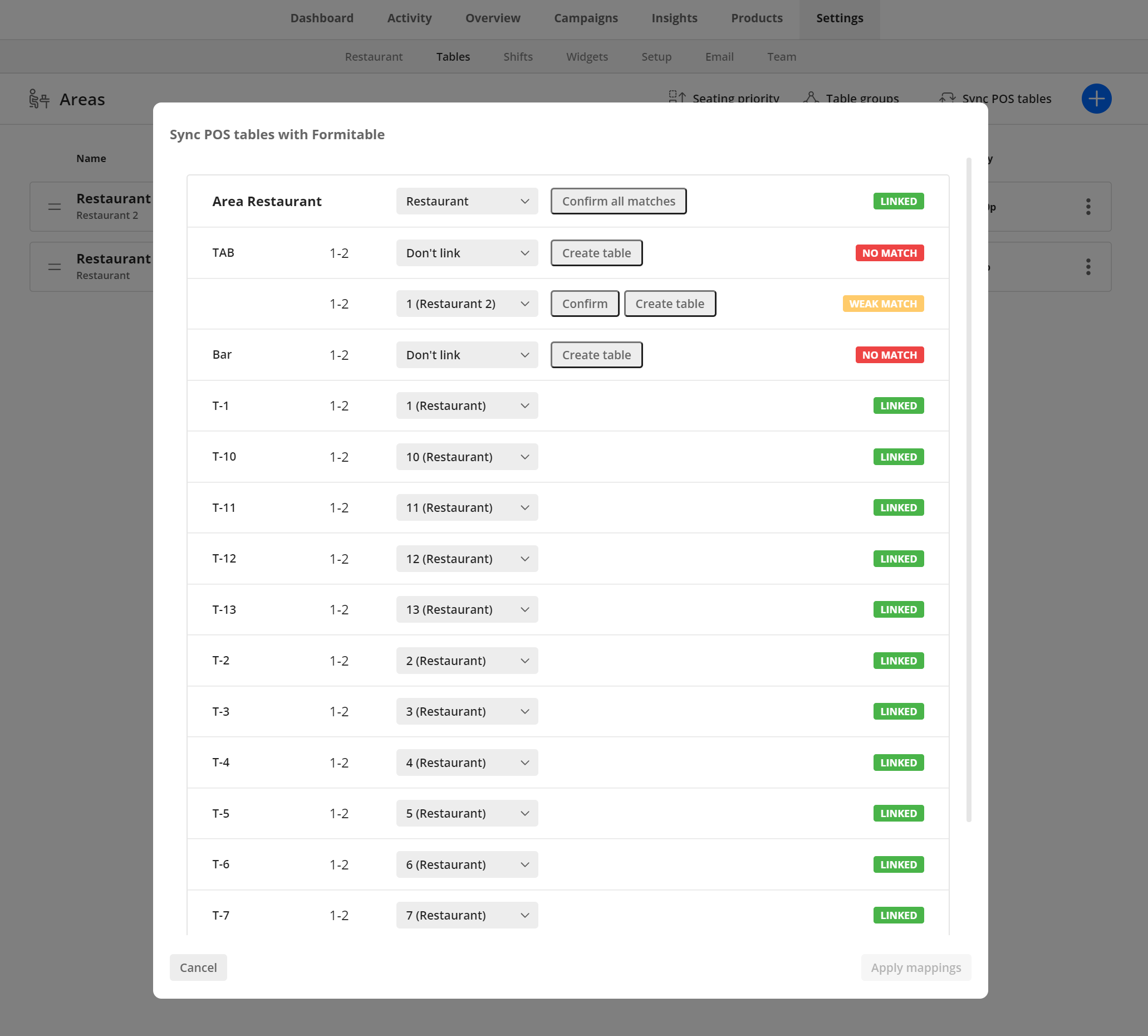 Synchroniseer tafels van Formitable met je POS-systeem – Formitable